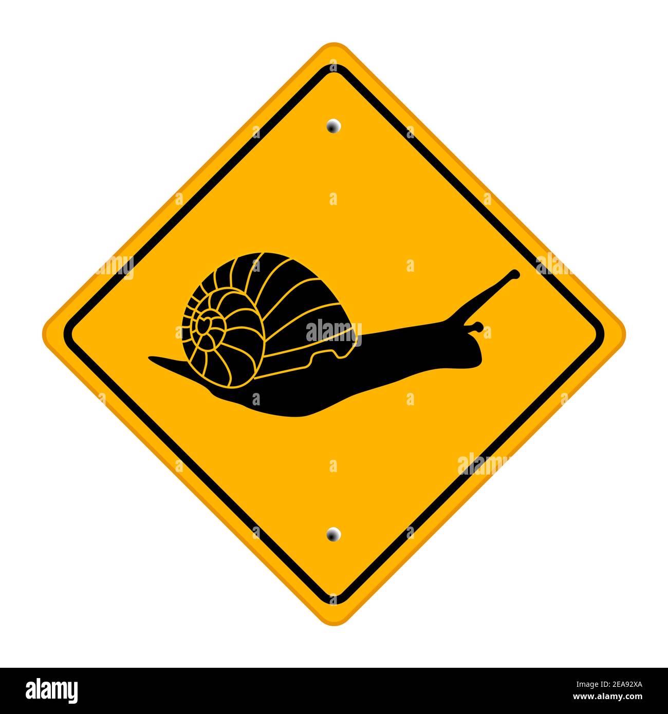 Slow Down, Snail Road Sign - Vector Illustration Stock Vector Image ...