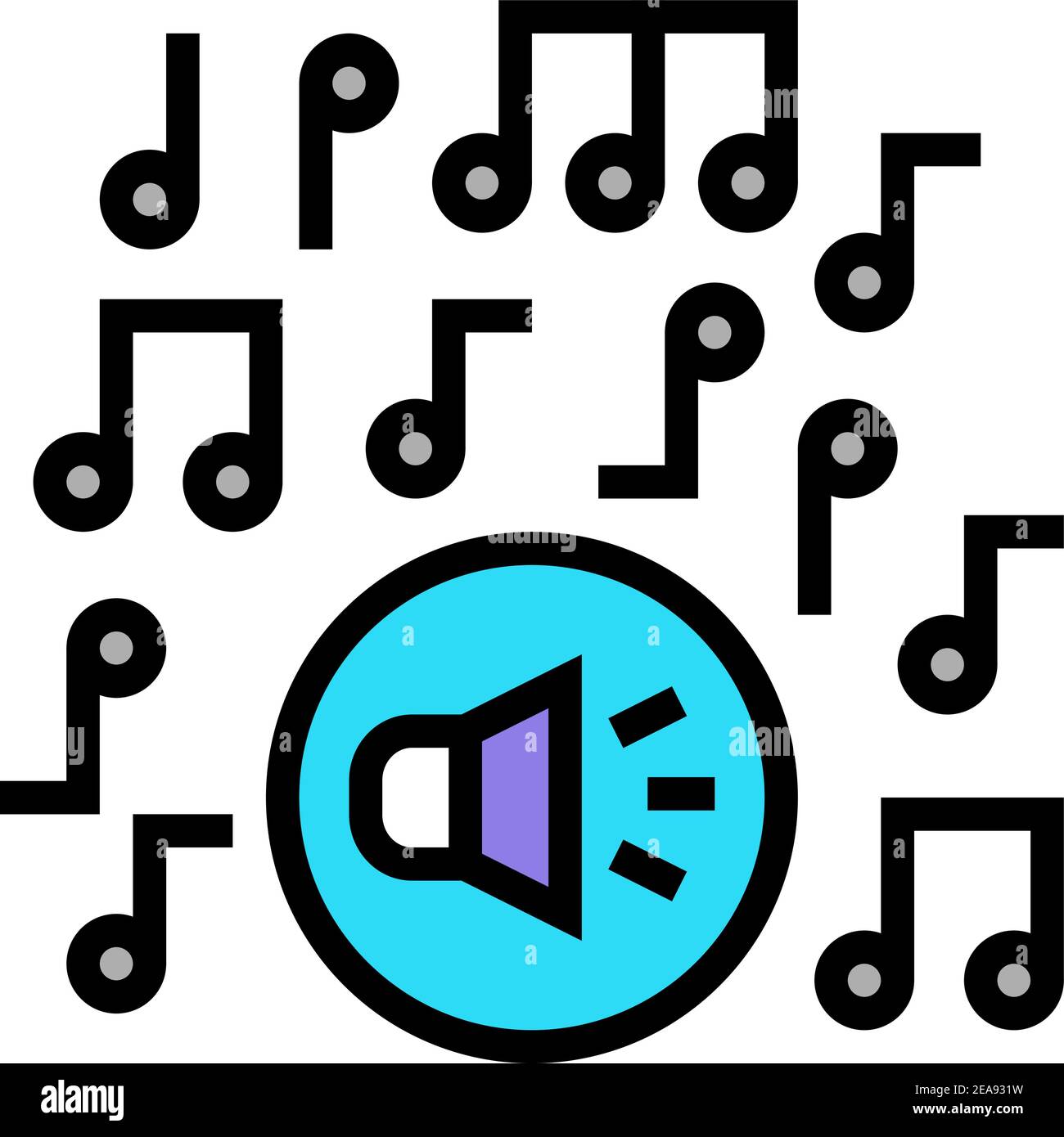 classical music melody color icon vector illustration Stock Vector ...