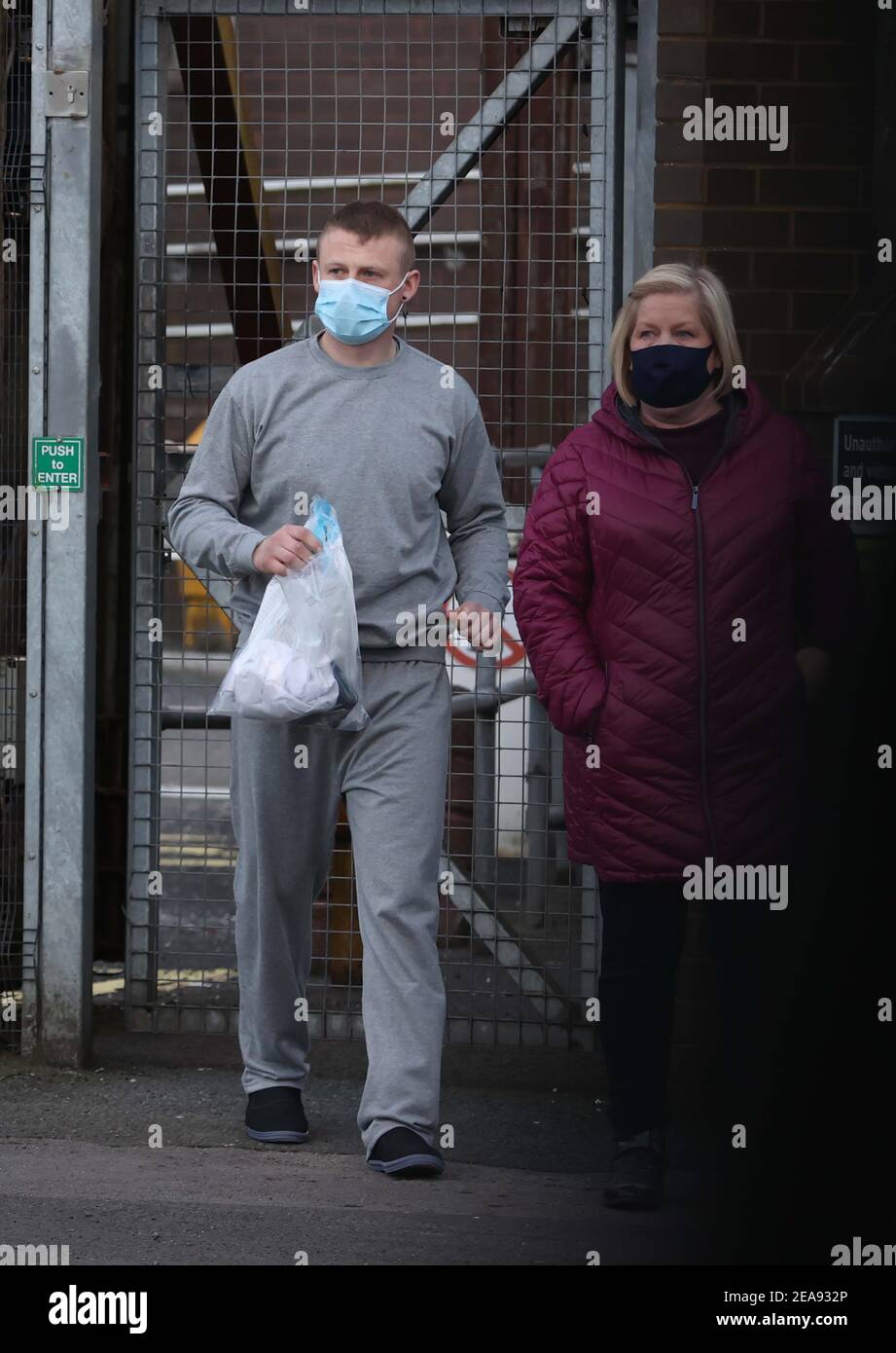Mitchell Leeburn leaves Antrim PSNI custody suite having been granted ...