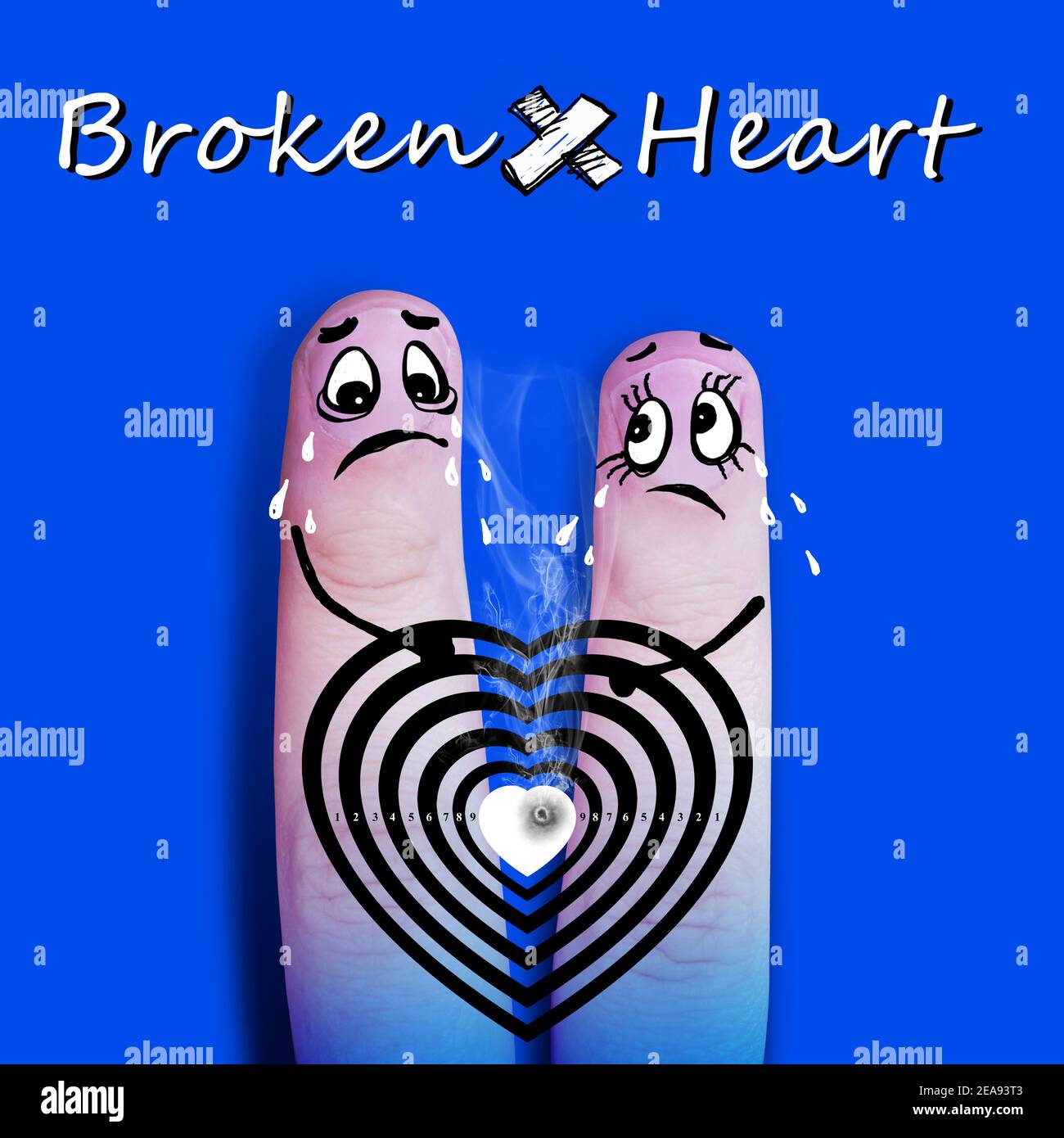 Heartbreak concept with broken heart. Separation and divorce. 3d ...