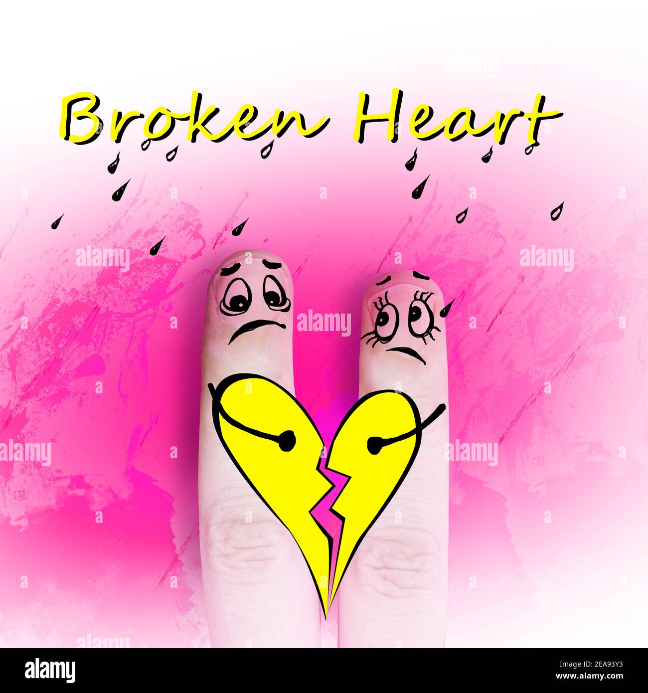 Heartbreak concept with broken heart. Separation and divorce. 3d ...