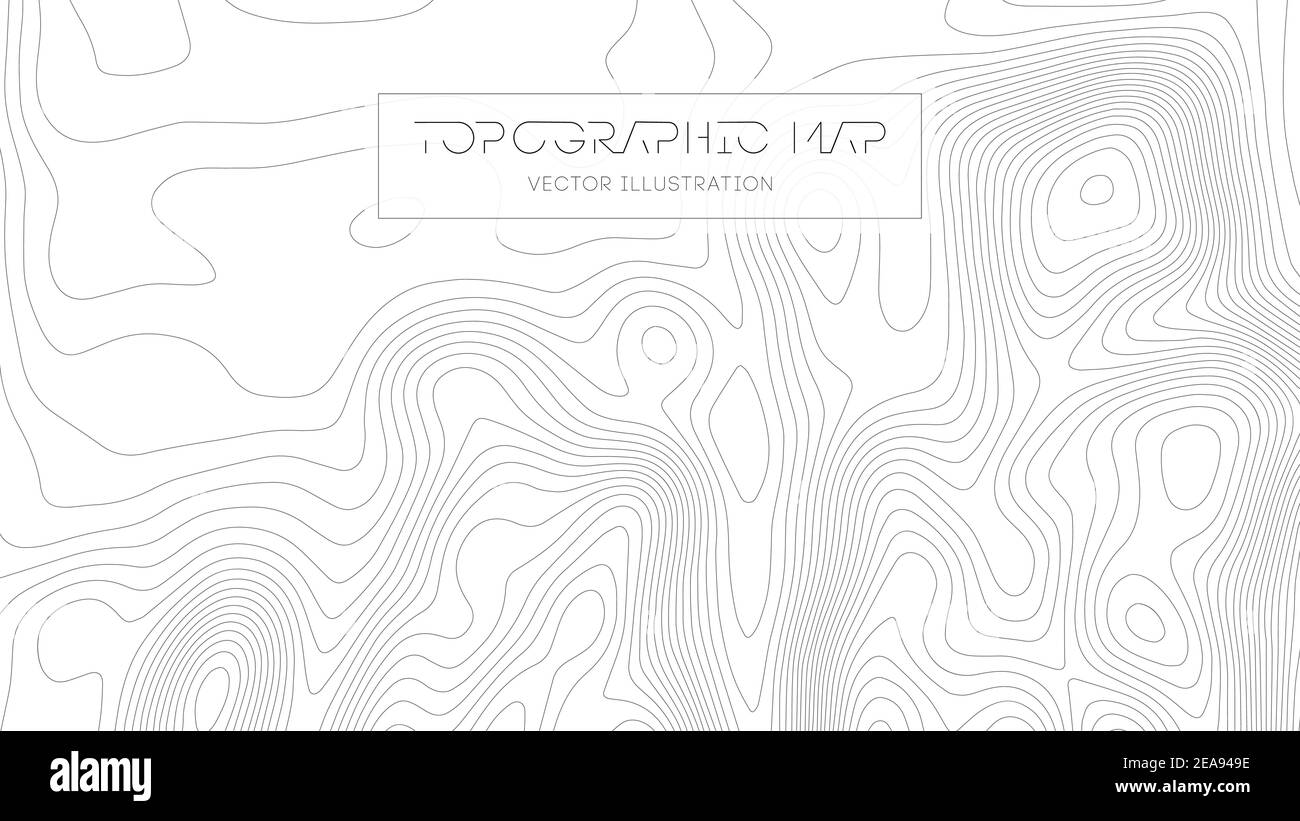 Topographic map on white background. Topo map elevation lines. Contour ...