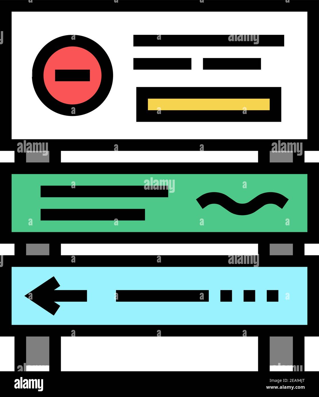 road direction sign color icon vector illustration Stock Vector Image ...