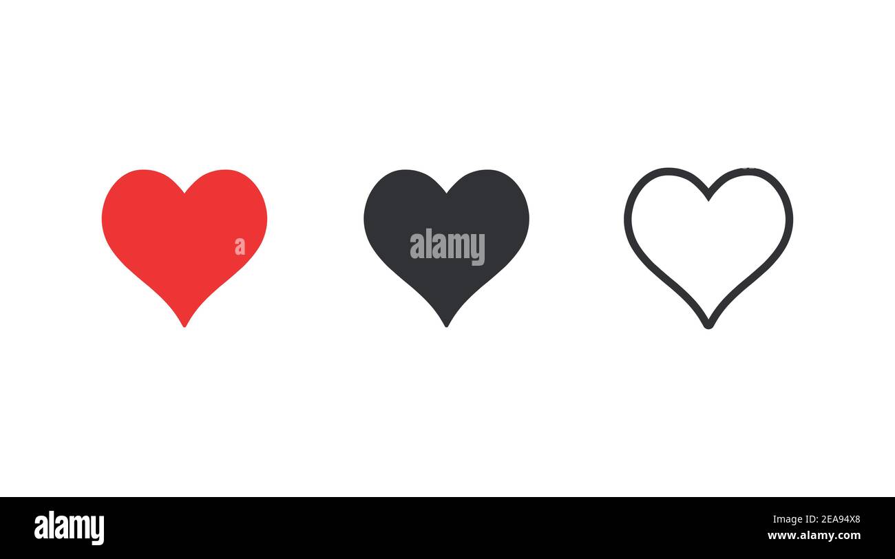 Collection of vector heart icons. Heart symbol set. Simple heart ...
