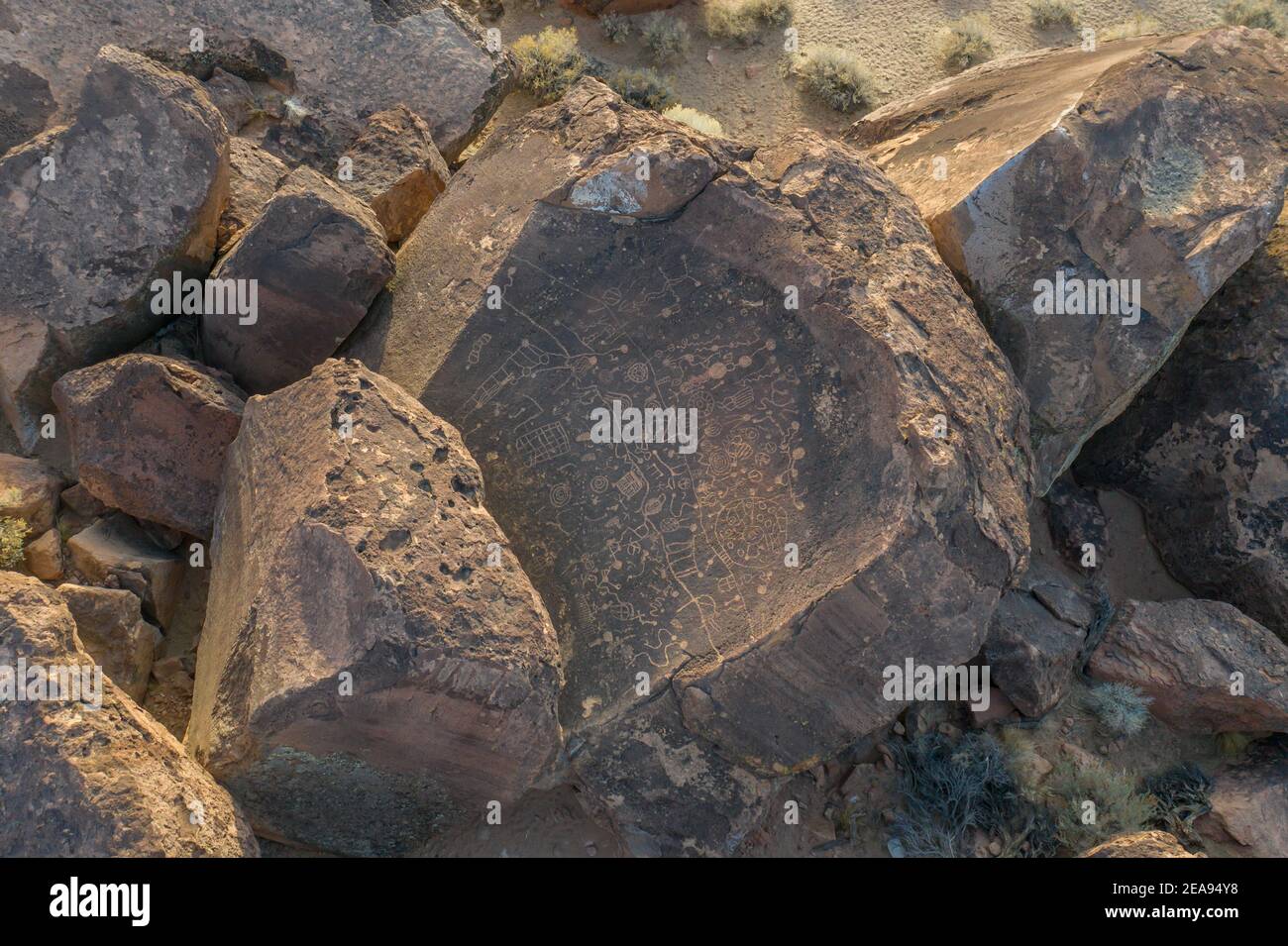 BISHOP, CALIFORNIA, UNITED STATES - Jan 19, 2021: An aerial perspective ...