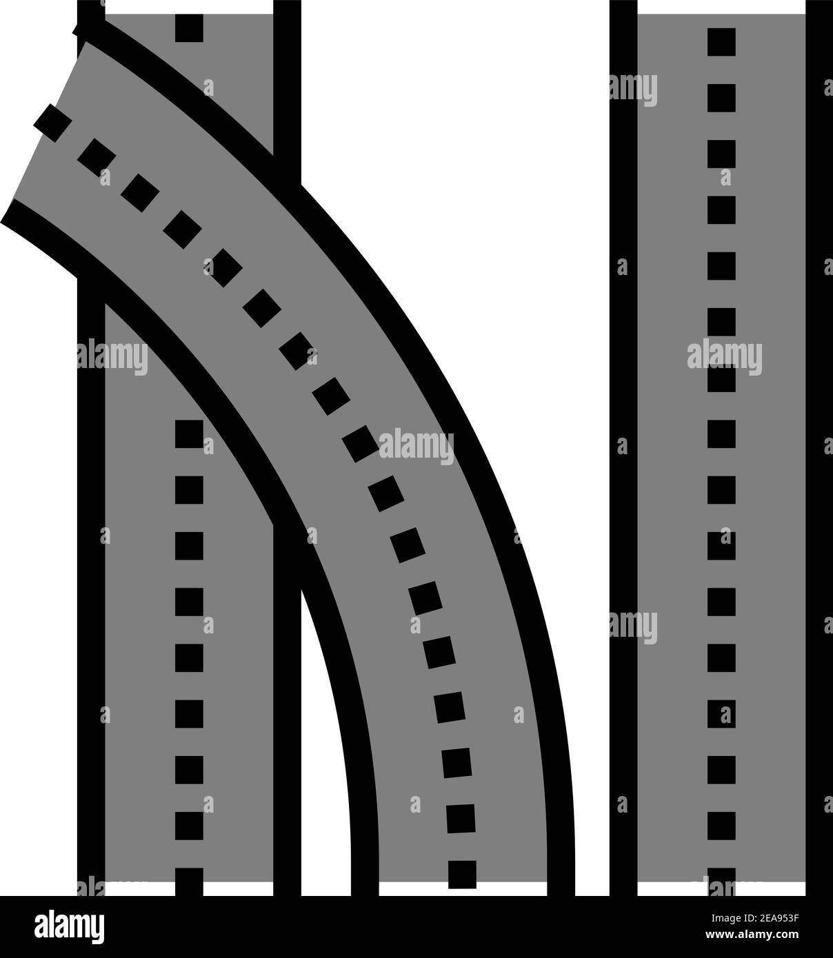 road multilevel interchange color icon vector illustration Stock Vector ...