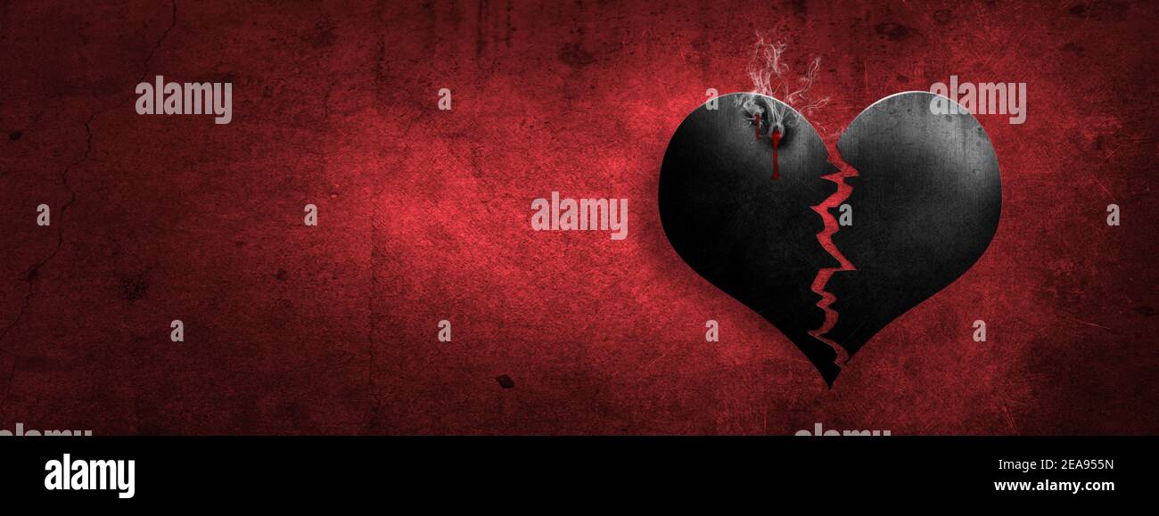 Heartbreak concept with broken heart. Separation and divorce Stock ...