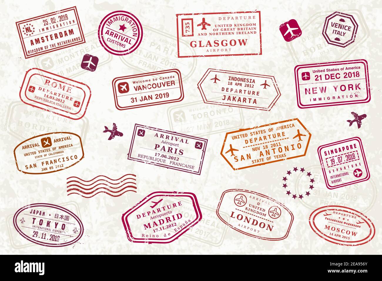 Vintage Travel Stamps