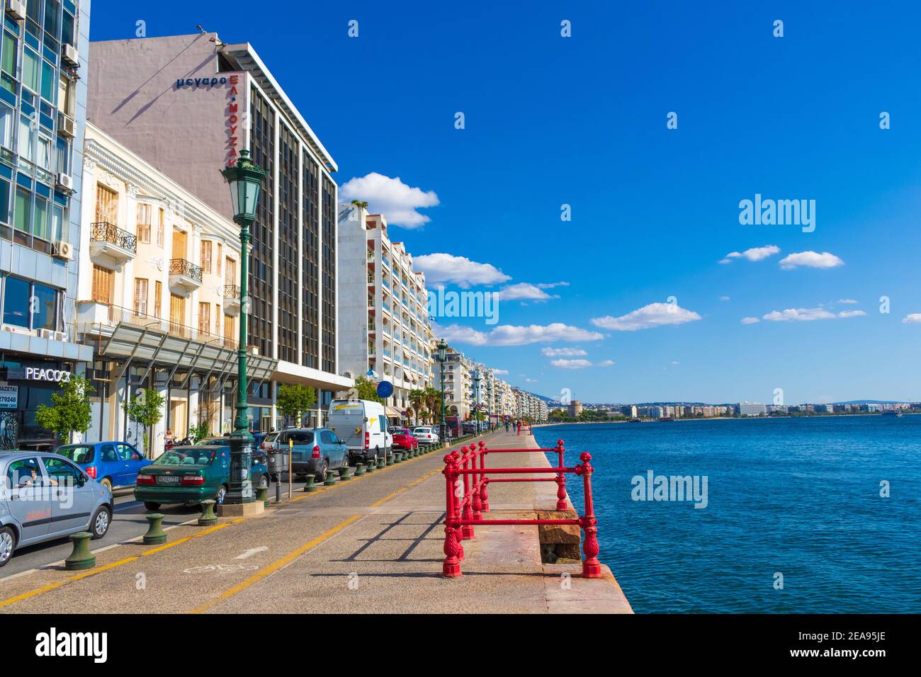 View of Thessaloniki seafront esplanade.Thessaloniki is a Greek port ...