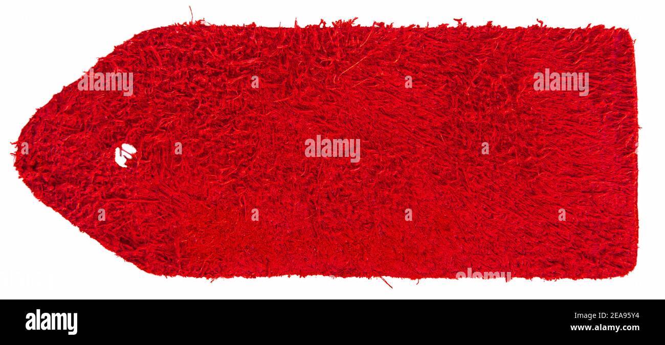 Seamy side of red leather swatch isolated on white background Stock ...