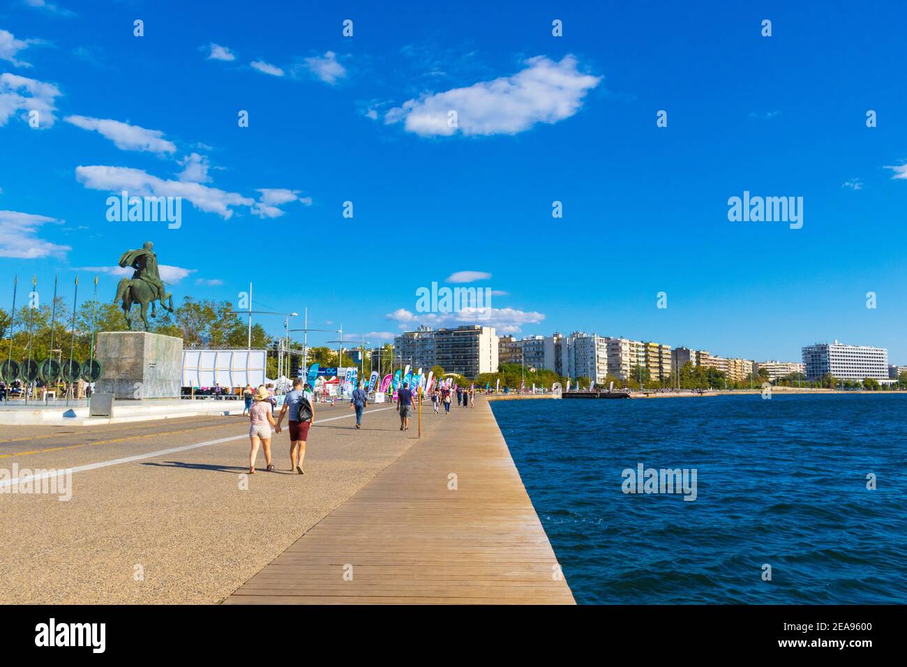 View of Thessaloniki seafront esplanade.Thessaloniki is a Greek port ...