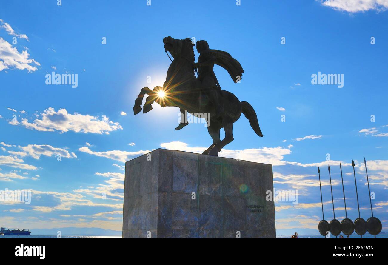 Statue Alexander Great Thessaloniki City High Resolution Stock ...