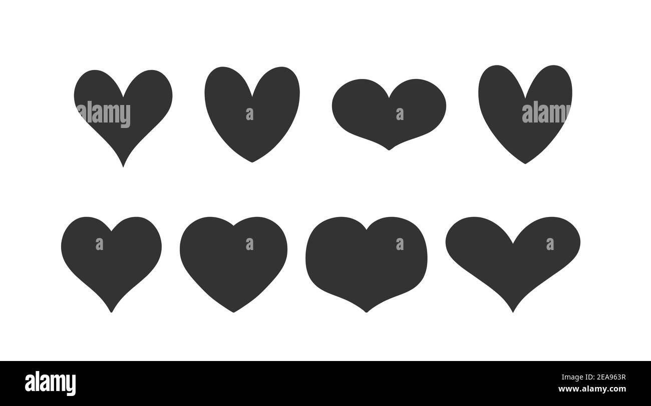 Heart icon set. Simple heart shape vector illustration Stock Vector ...
