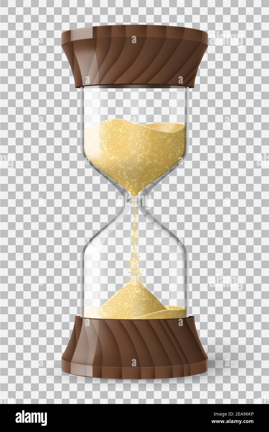 Realistic hourglass clock with transparency Stock Vector Image & Art ...