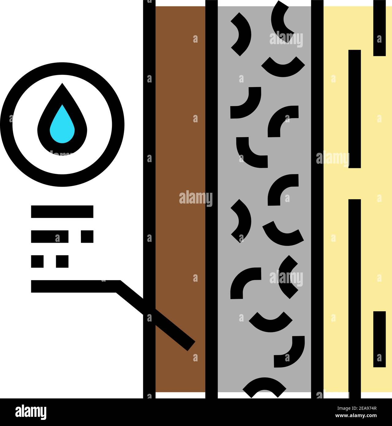 waterproofing house wall layer color icon vector illustration Stock ...