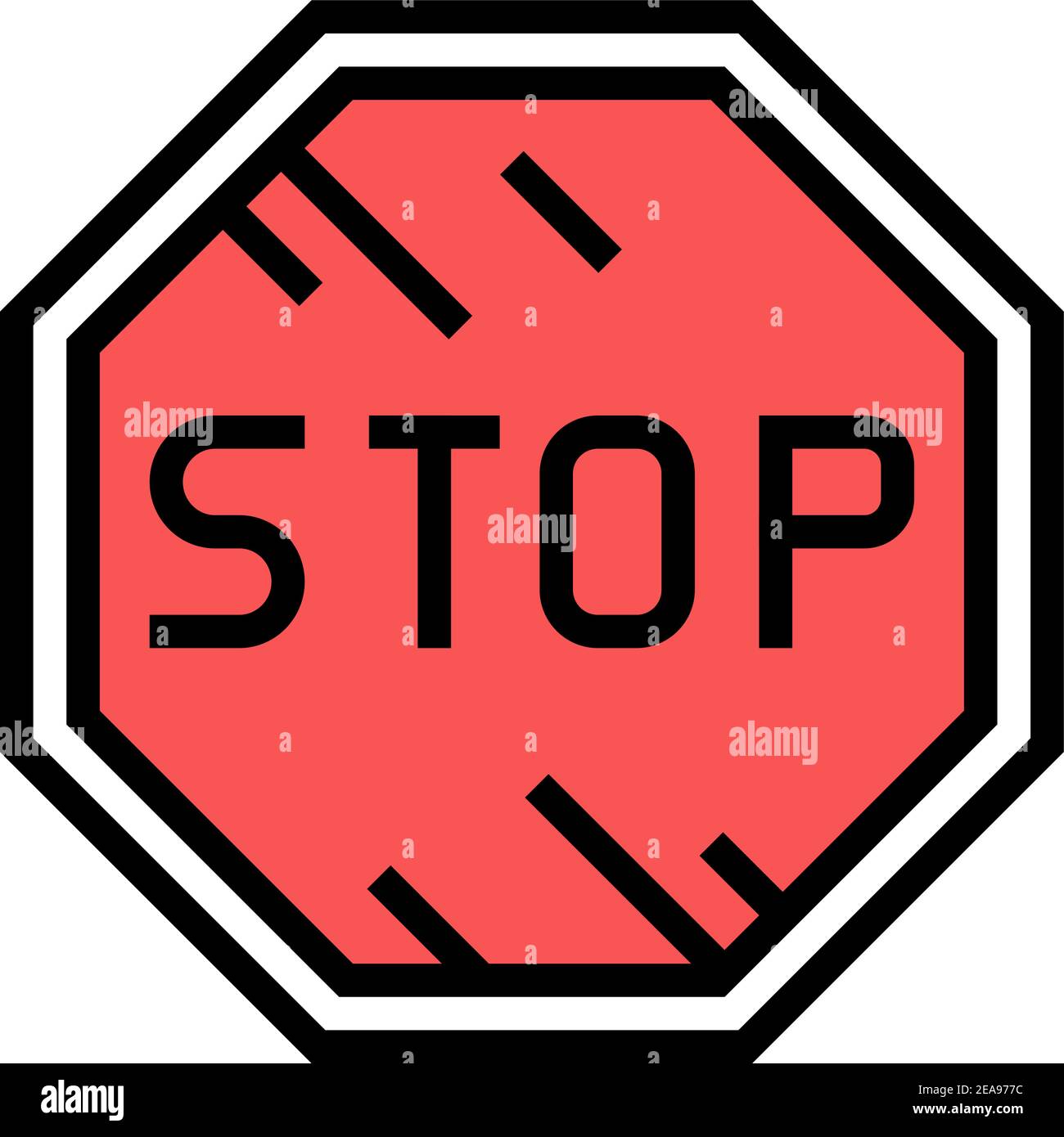 stop road sign color icon vector illustration Stock Vector Image & Art ...