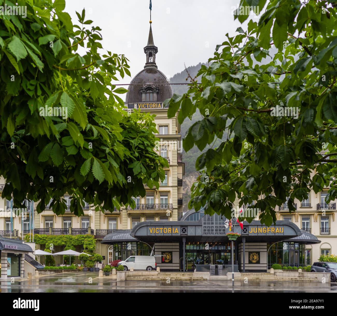 Hotel Victoria Jungfrau in Interlaken Stock Photo - Alamy