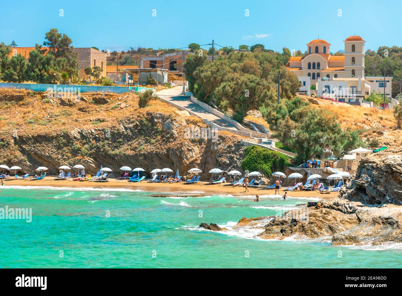 Houses church mountains beach hi-res stock photography and images - Alamy