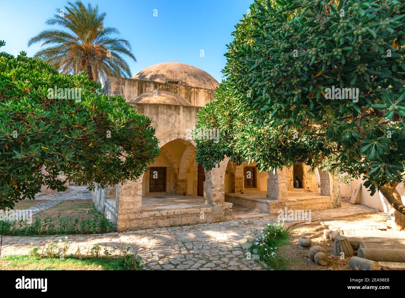 Rethimno city with the fortress of Fortezza, Crete, Greece Stock Photo ...