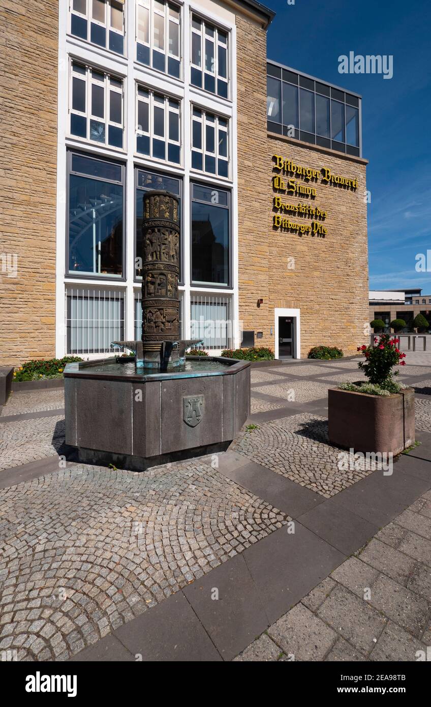 Beer fountain and headquarters of bitburger holding hi-res stock ...