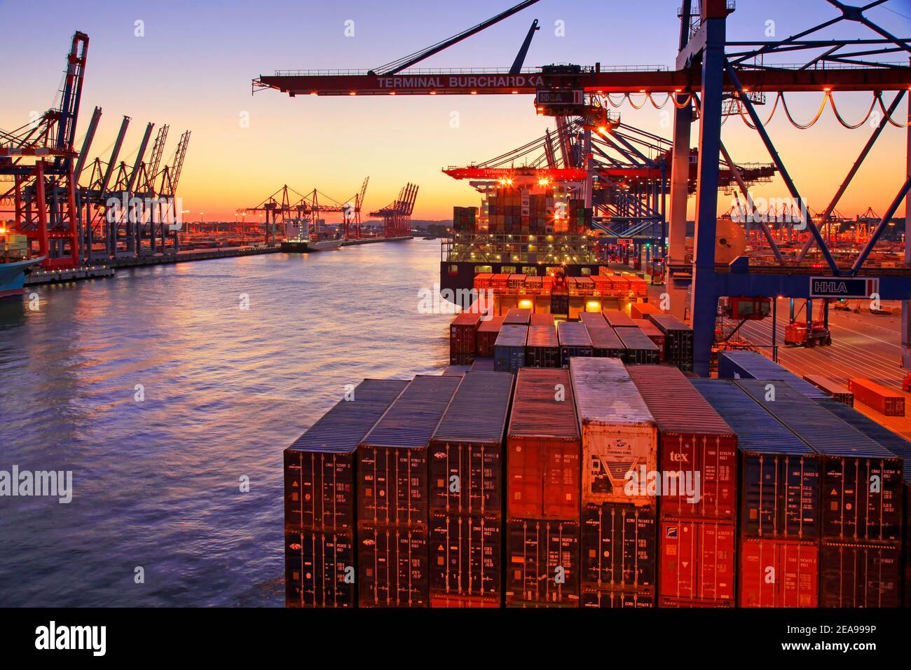Burchardkai container terminal of HHLA, Port of Hamburg, Hamburg ...