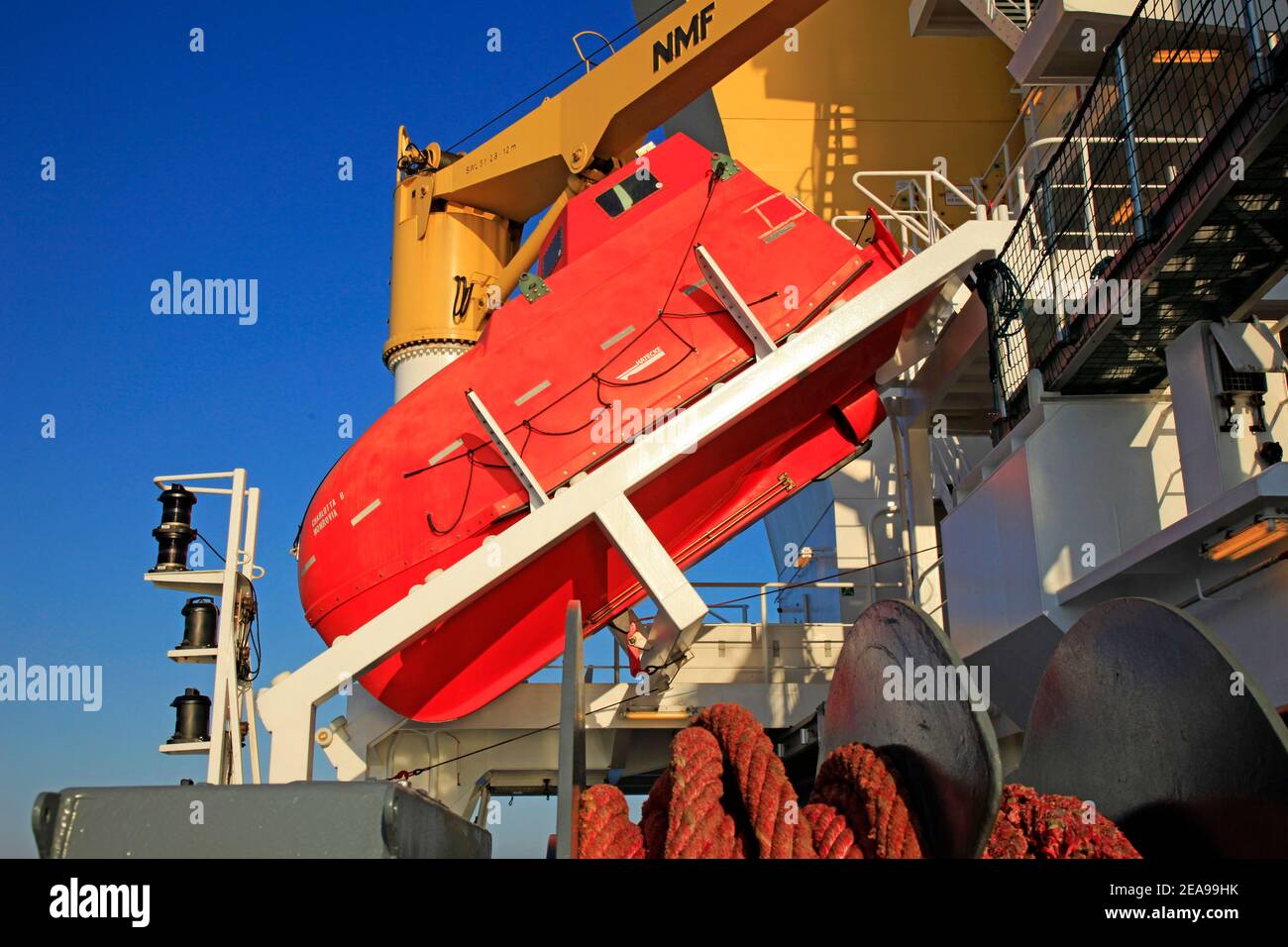 Lifeboat on a container ship hi-res stock photography and images - Alamy