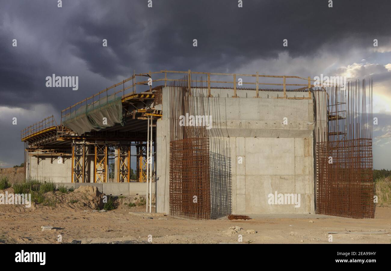 Half-built building on a construction site Stock Photo - Alamy