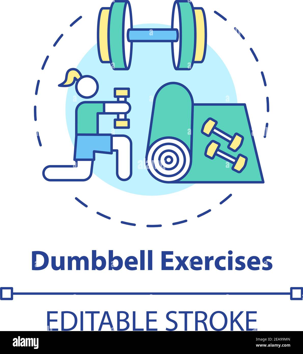 Strength exercises line icon Cut Out Stock Images & Pictures - Alamy