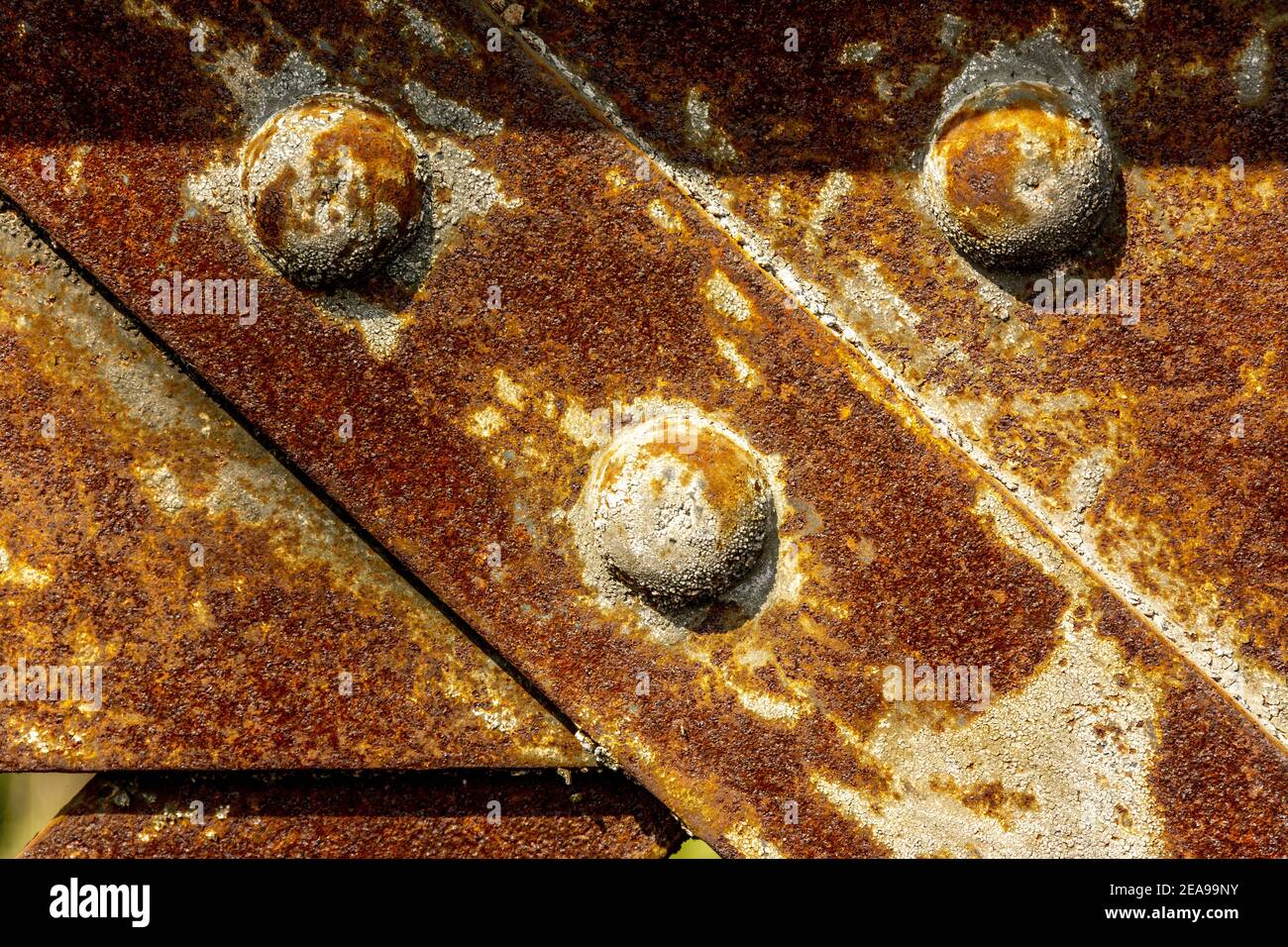 Metal rivets on an old and rusted metallic bridge Stock Photo - Alamy