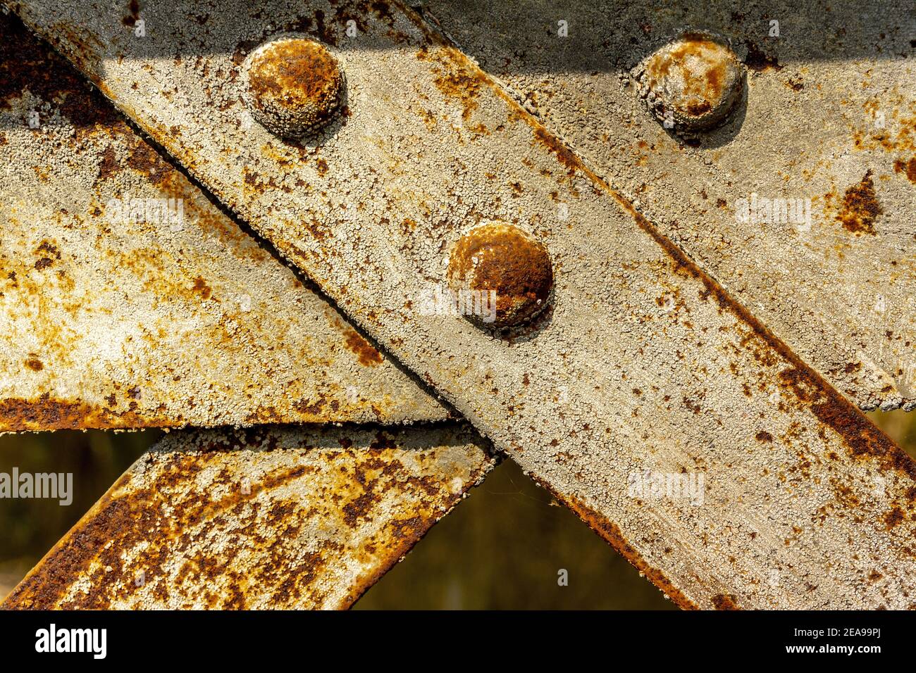 Metal rivets on aold and rusted metallic bridge Stock Photo - Alamy