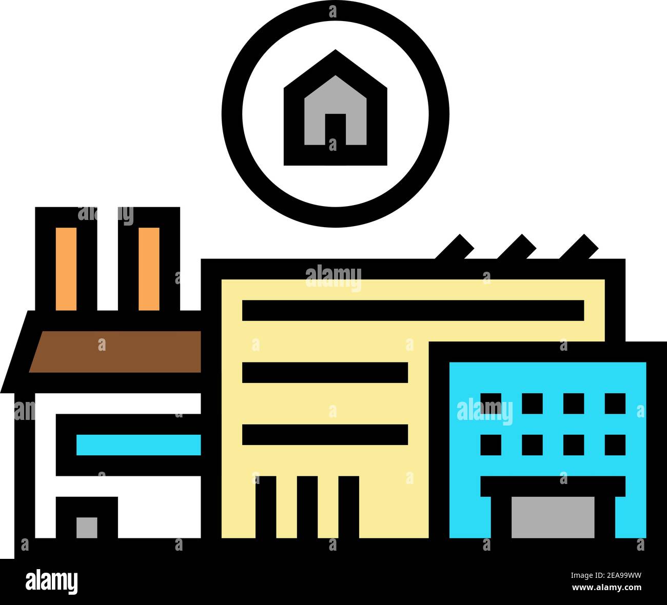 timber factory color icon vector illustration Stock Vector Image & Art ...