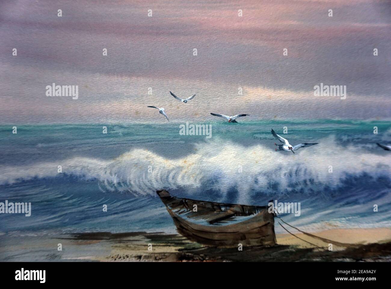 hand painted original impressionism masterpieces painter art watercolor ...