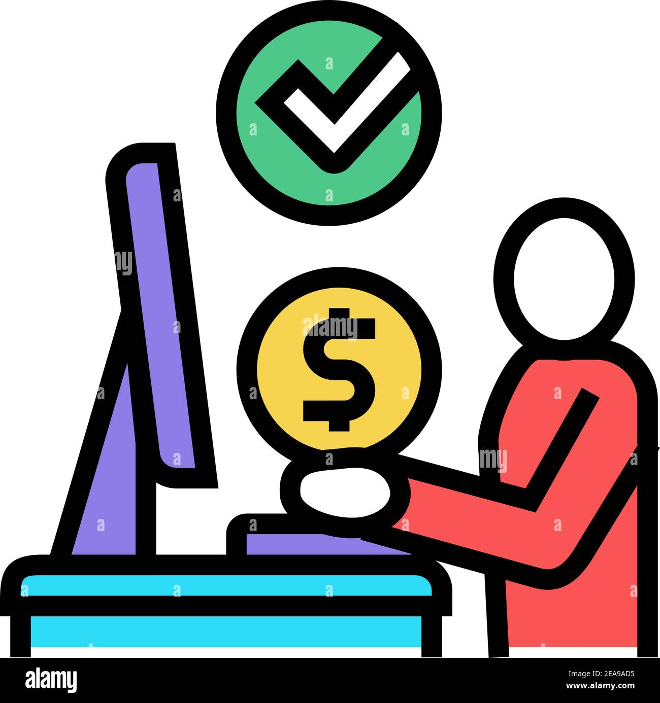 internet buying or subscription color icon vector illustration Stock ...