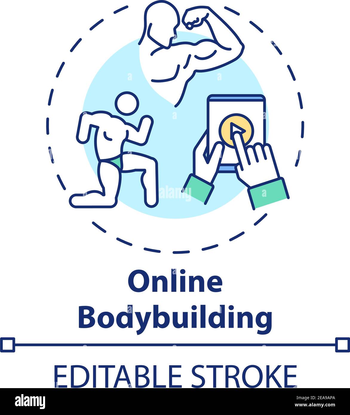 Online bodybuilding concept icon Stock Vector Image & Art - Alamy