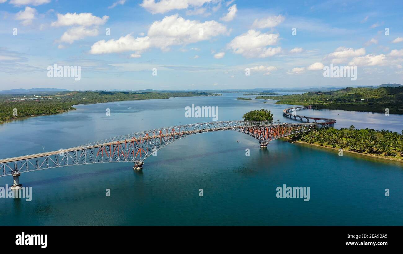 Panoramic view of the San Juanico bridge, the longest bridge in the ...