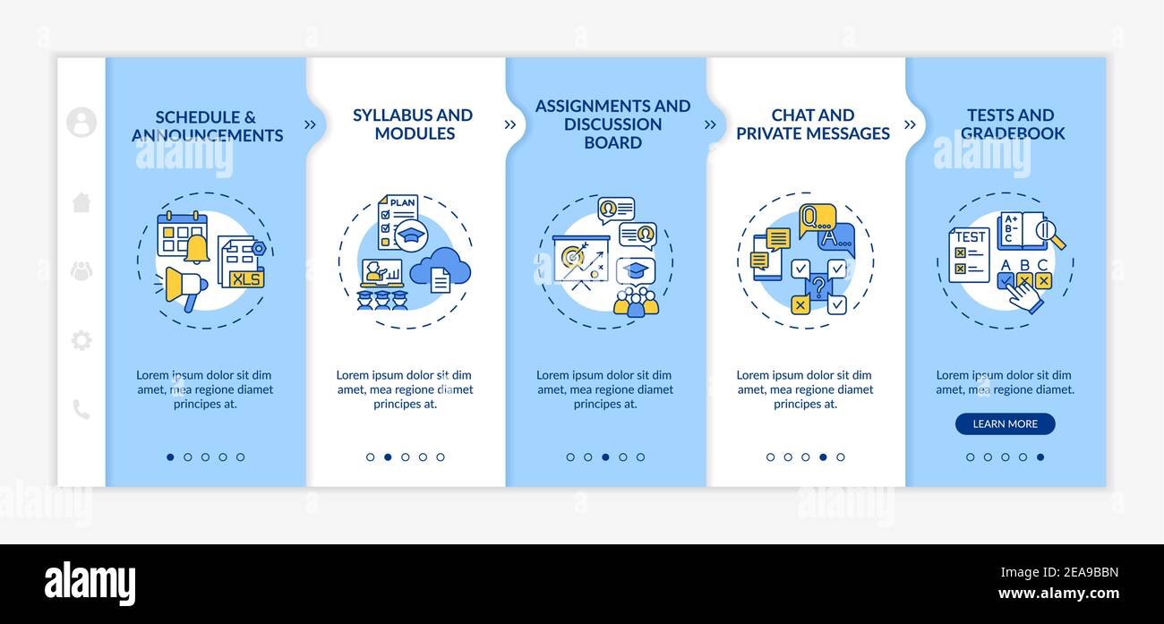 Online course management system elements onboarding vector template Stock Vector Image & Art - Alamy