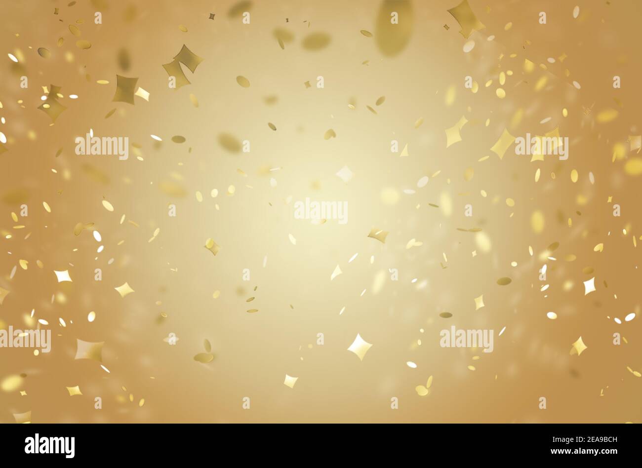 Illustration of falling golden confetti Stock Photo - Alamy