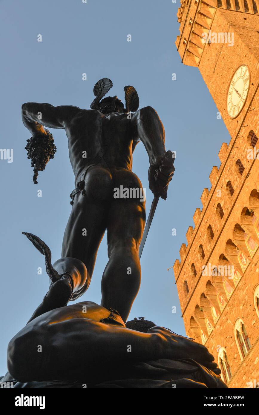 famous sculpture of Perseus and Medusa at Florence, Italy Stock Photo ...