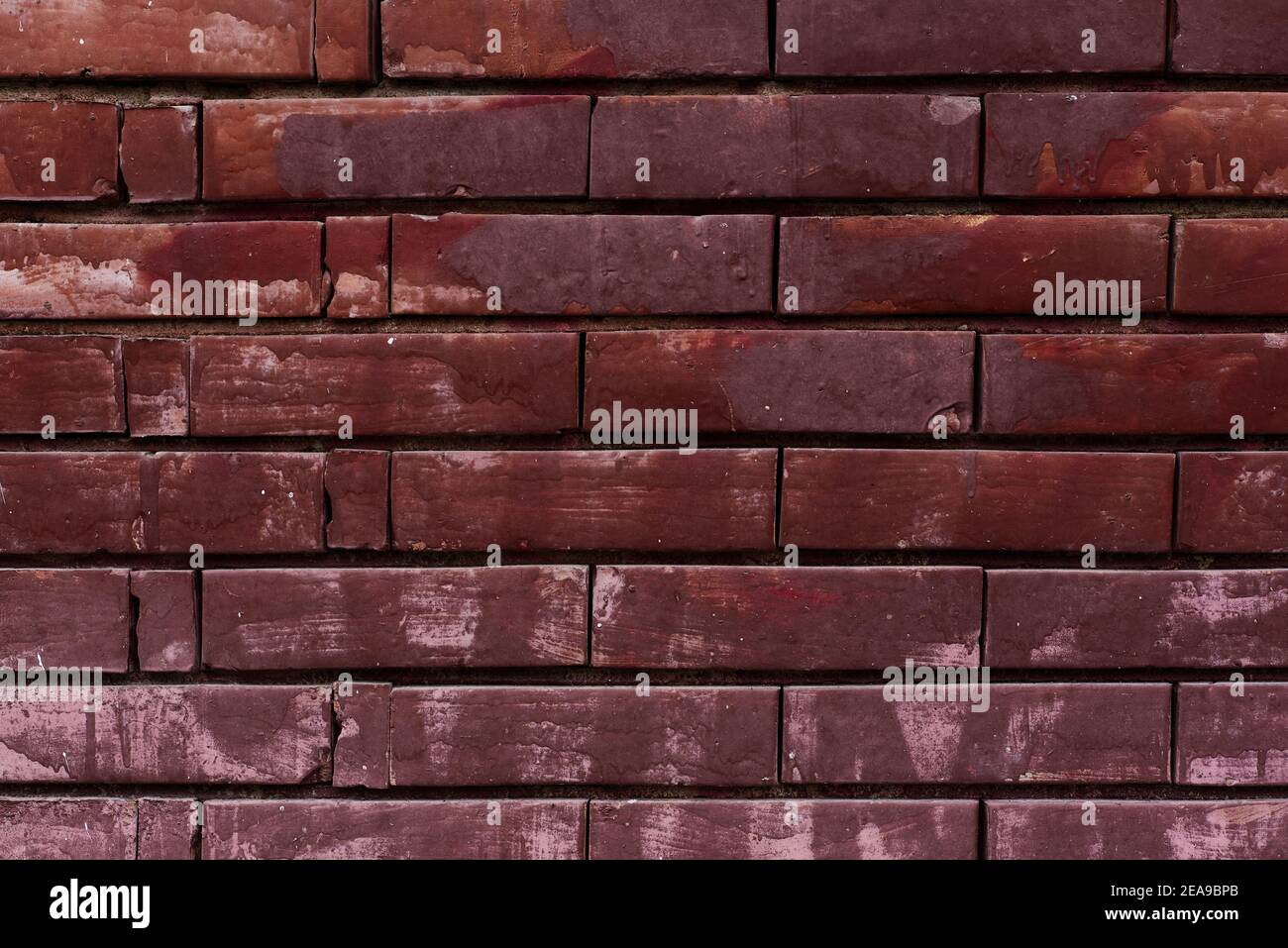 Red painted brick wall background aged vandalism graffiti suburban ...