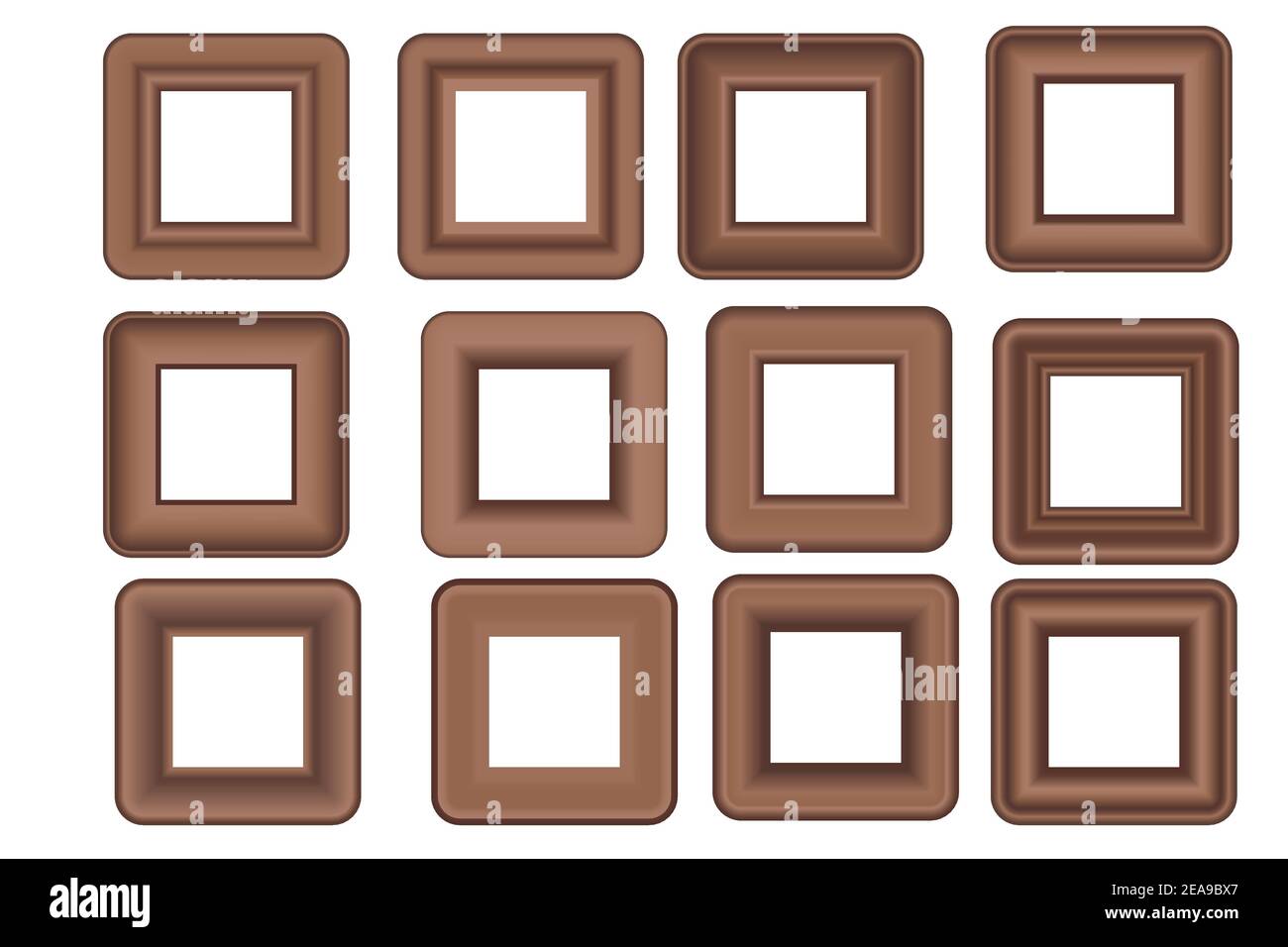 Big set of squared golden vintage wooden frame for your design. Vintage ...