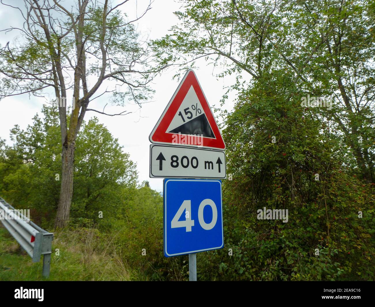 Warning sign of steep slope hi-res stock photography and images - Alamy