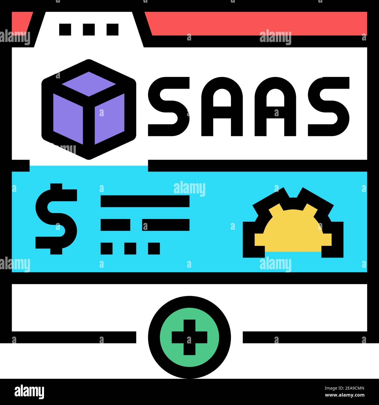 saas subscription color icon vector illustration Stock Vector Image ...