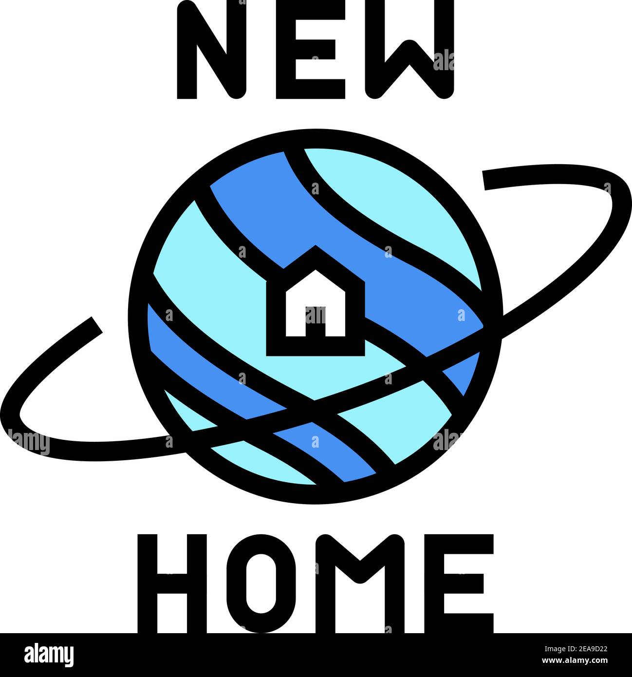 new home in space color icon vector illustration Stock Vector Image ...