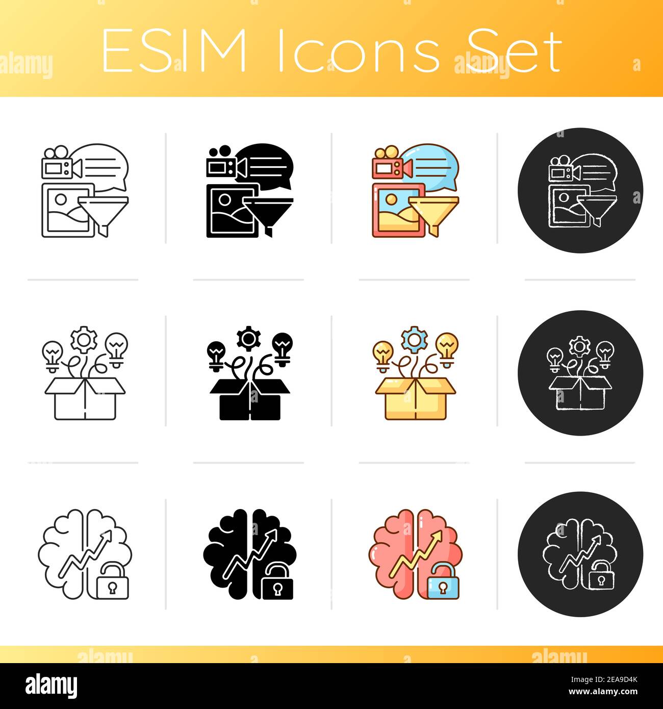 Creative thinking icons set Stock Vector Image & Art - Alamy