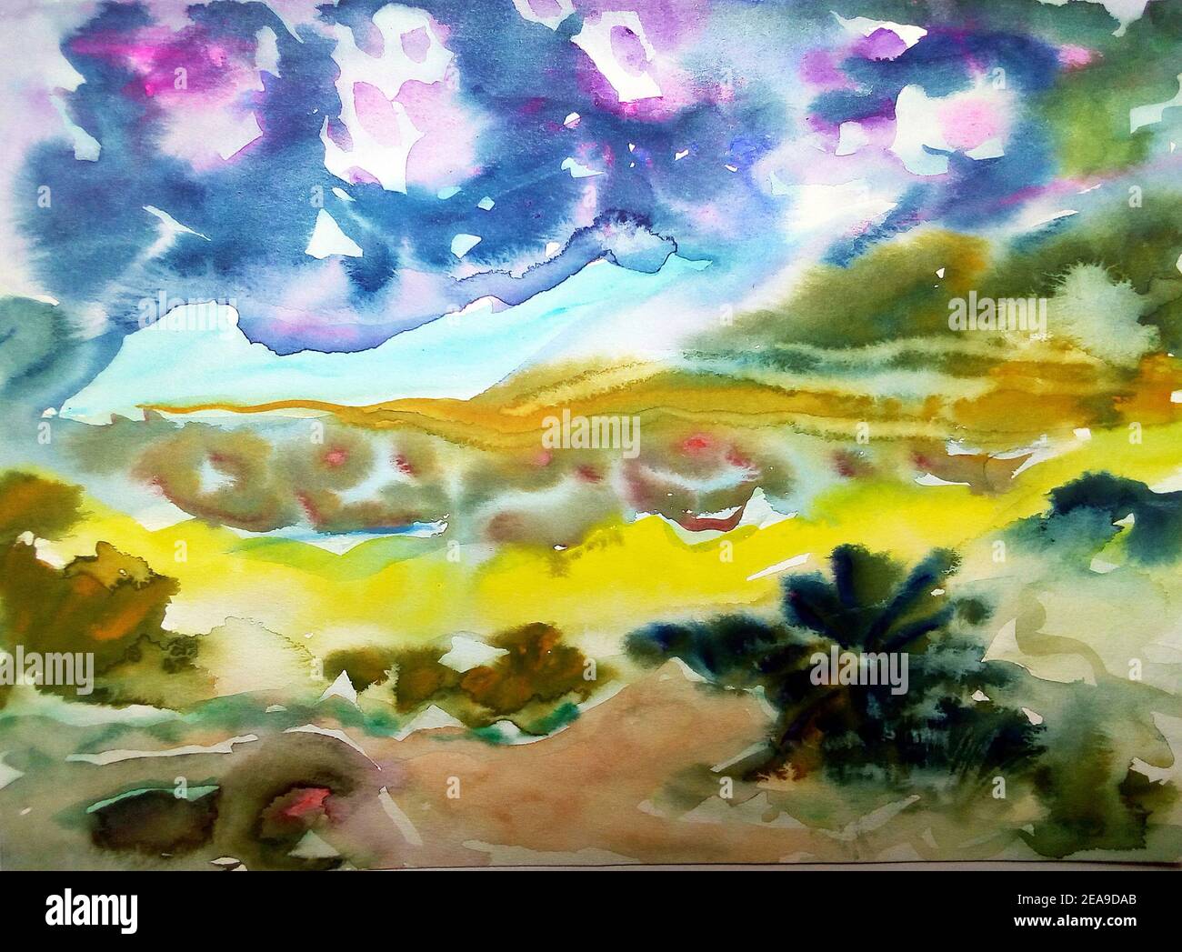 art colorful abstract watercolor painting background for design Stock ...