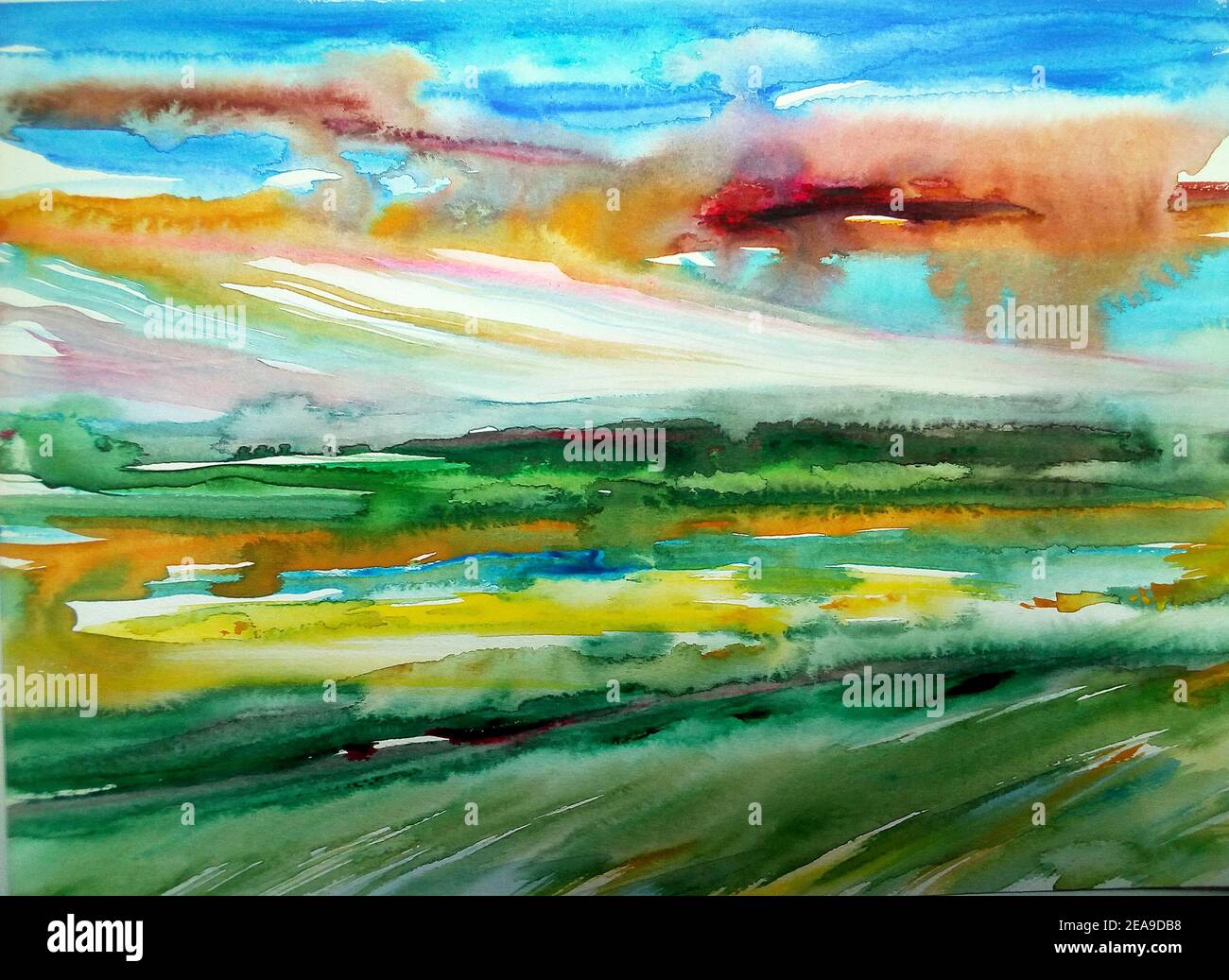 art colorful abstract watercolor painting background for design Stock ...