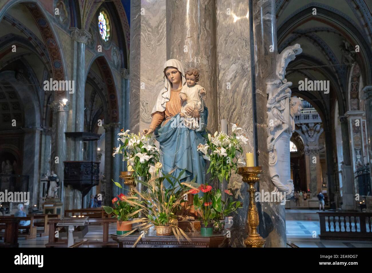 Rome, Italy - June 21, 2018: Panoramic view of interior of Santa Maria ...