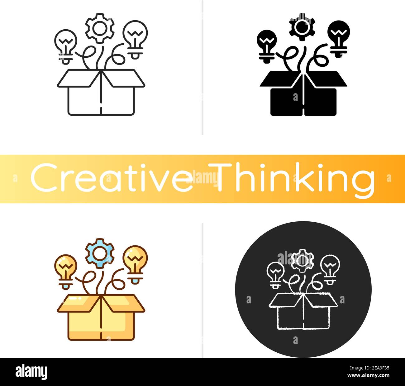 Thinking outside the box icon Stock Vector Image & Art - Alamy