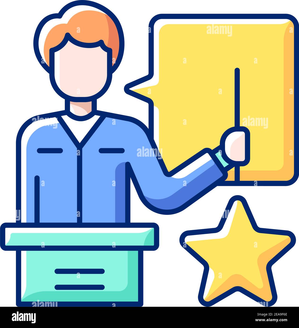 Simple line art illustration presenter Stock Vector Images - Alamy