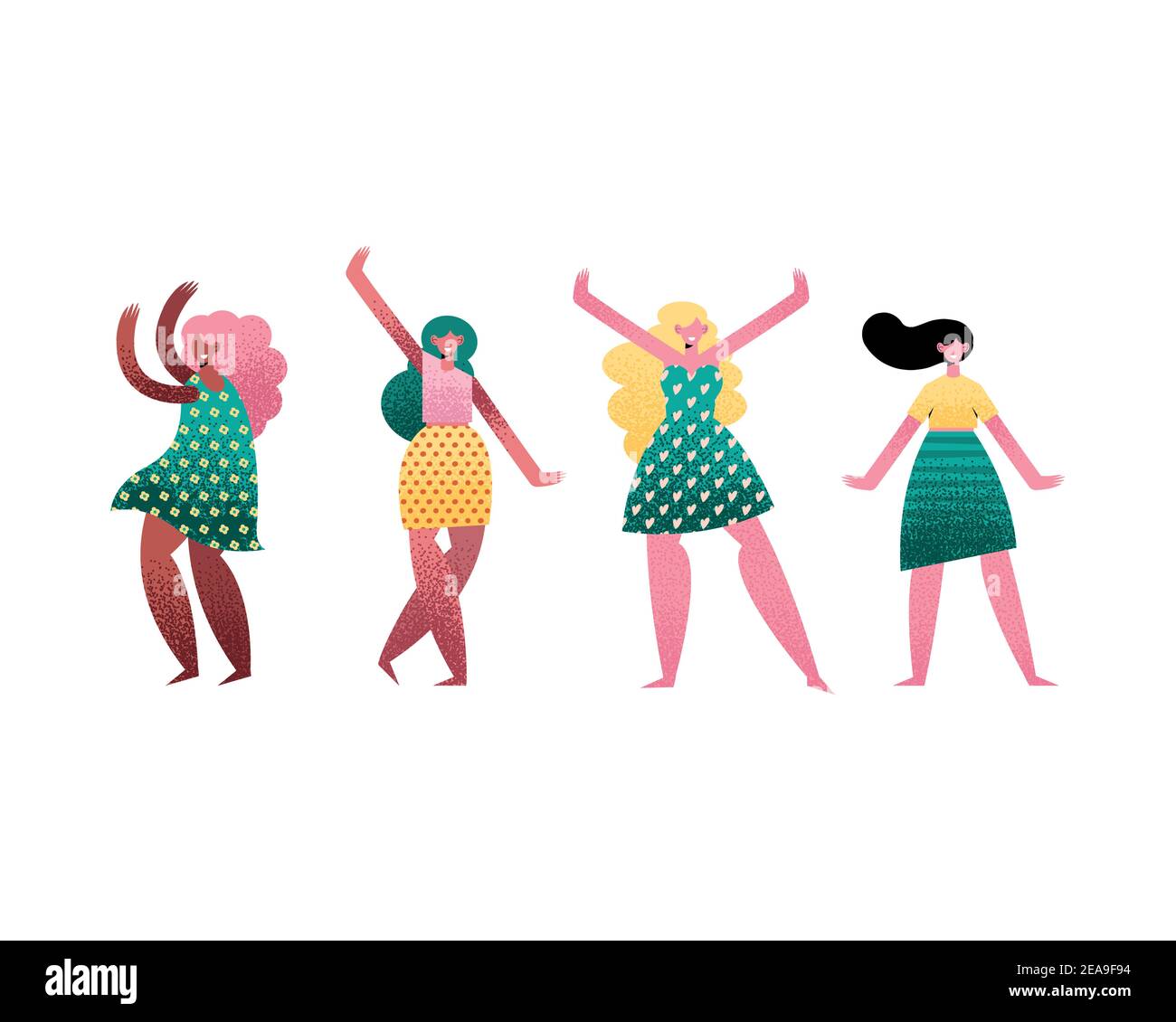 Four women standing Stock Vector Images - Alamy